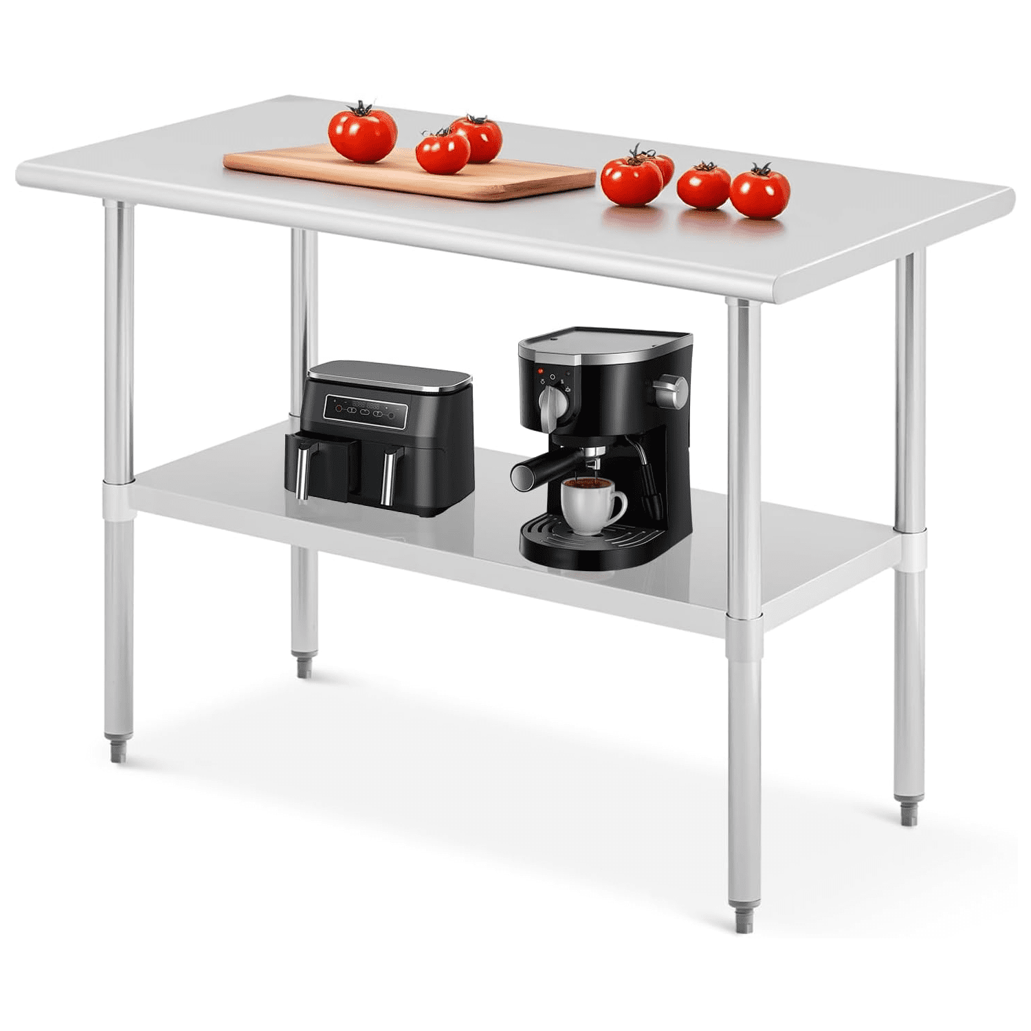NSF Certified Commercial Work Table - 2-Tier Stainless Steel Prep Table ...