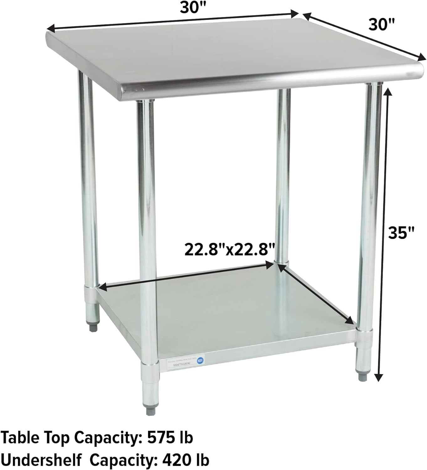 NSF Certified Heavy Duty Stainless Steel Prep Table for Home ...