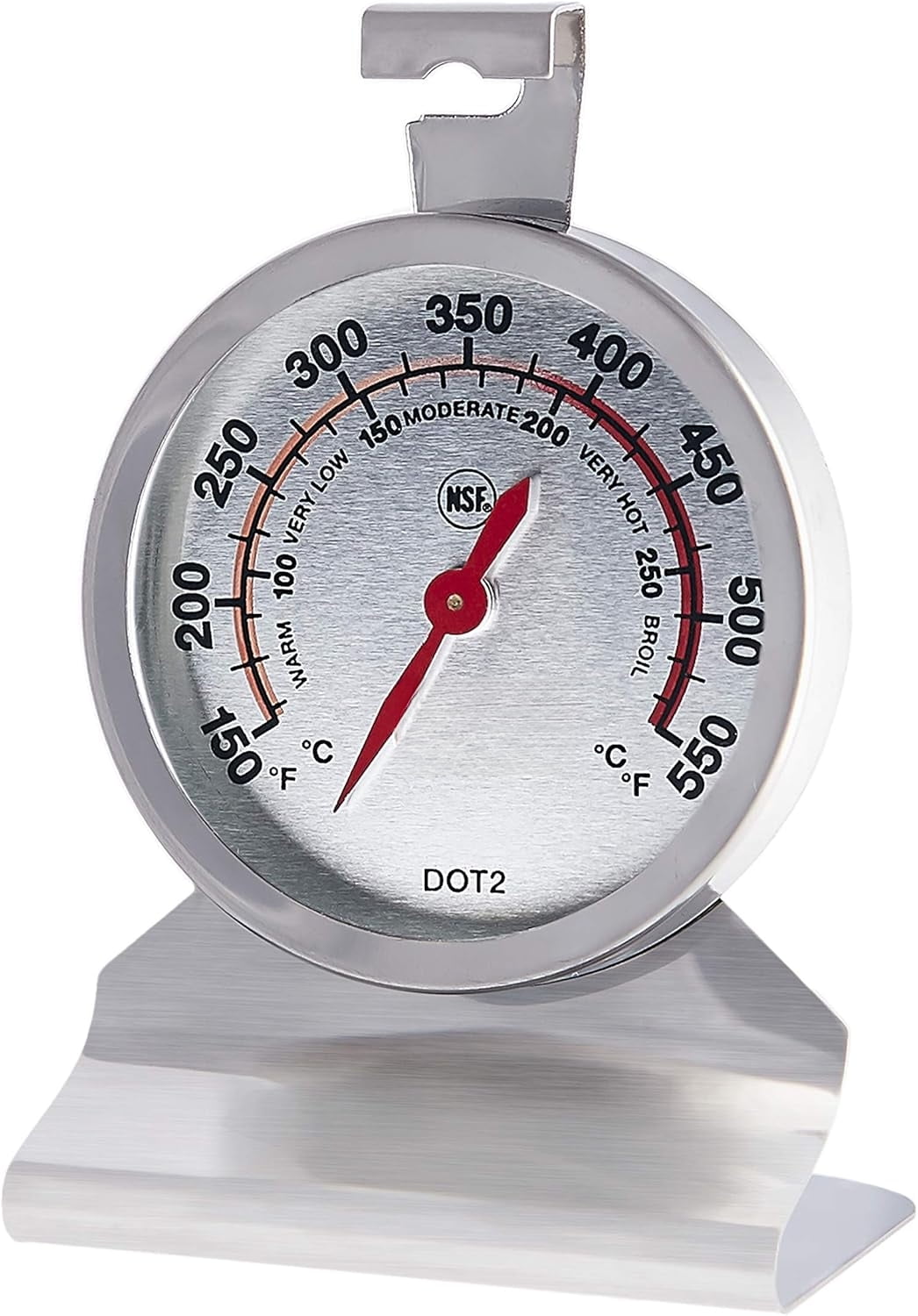 NSF Certified Oven Thermometer - 2"" Easy-Read Dial, Stainless Steel ...