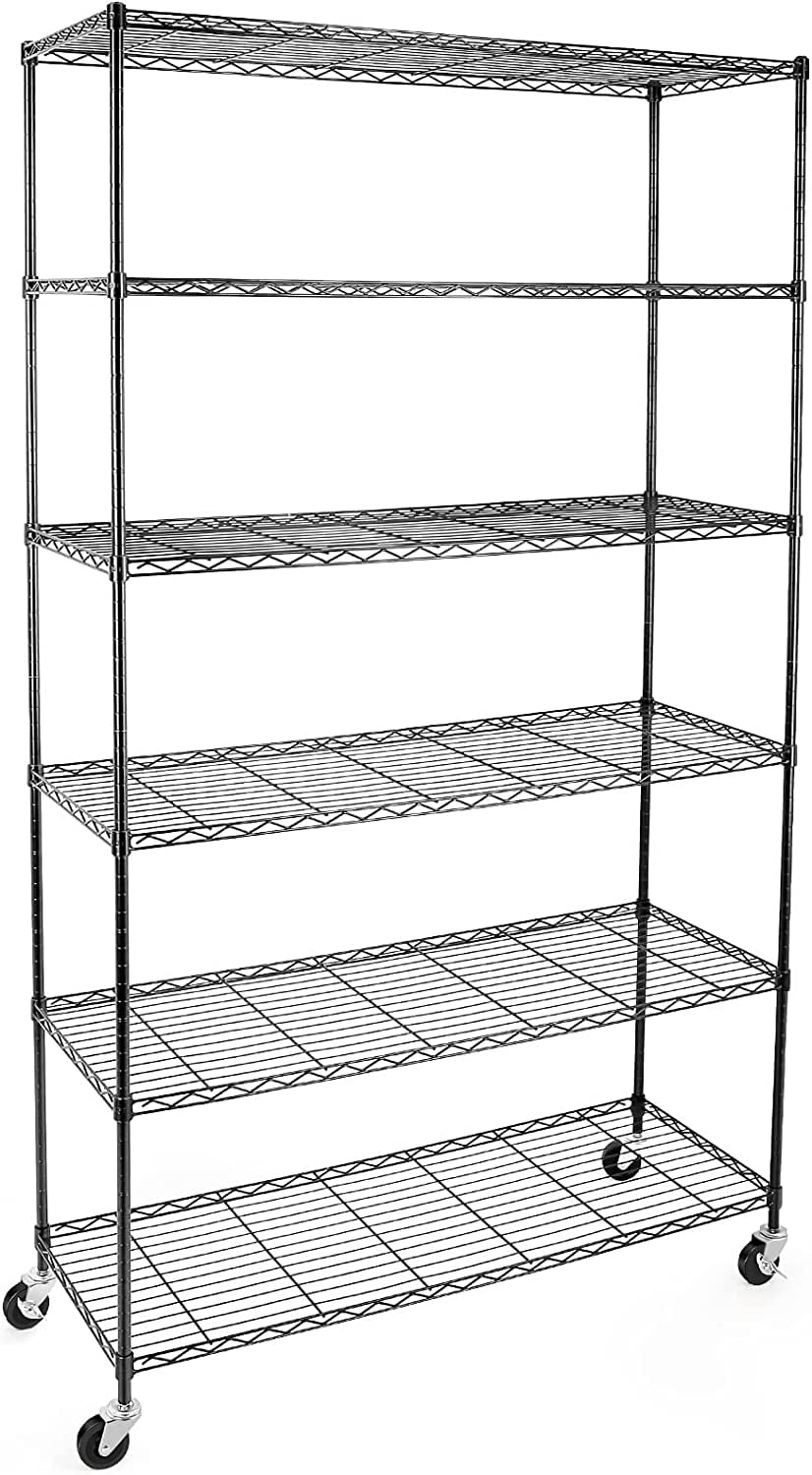 NSF Certified Storage Shelves on Wheels, Heavy Duty Metal Shelves for Storage with Adjustable ...