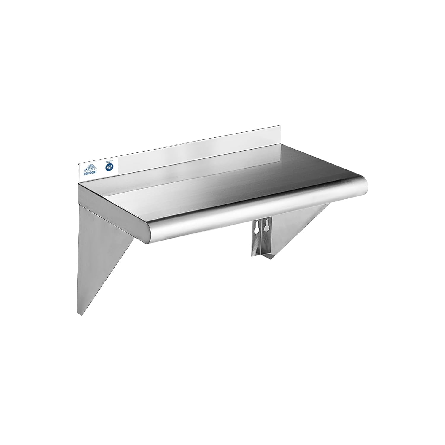 NSF Commercial Wall Mount Floating Shelving, Stainless Steel Shelf 24 ...