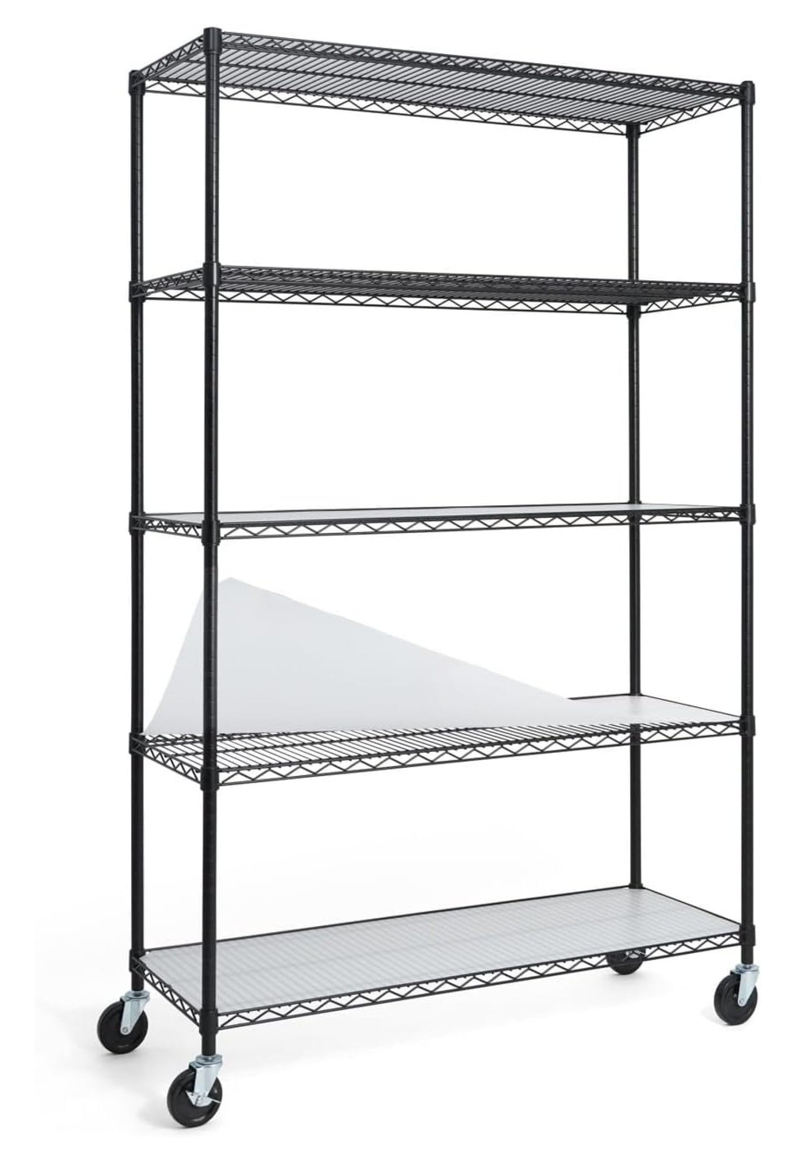 NSF Grade Heavy Duty Wire Shelving w/Wheels, Leveling Feet & Liners ...