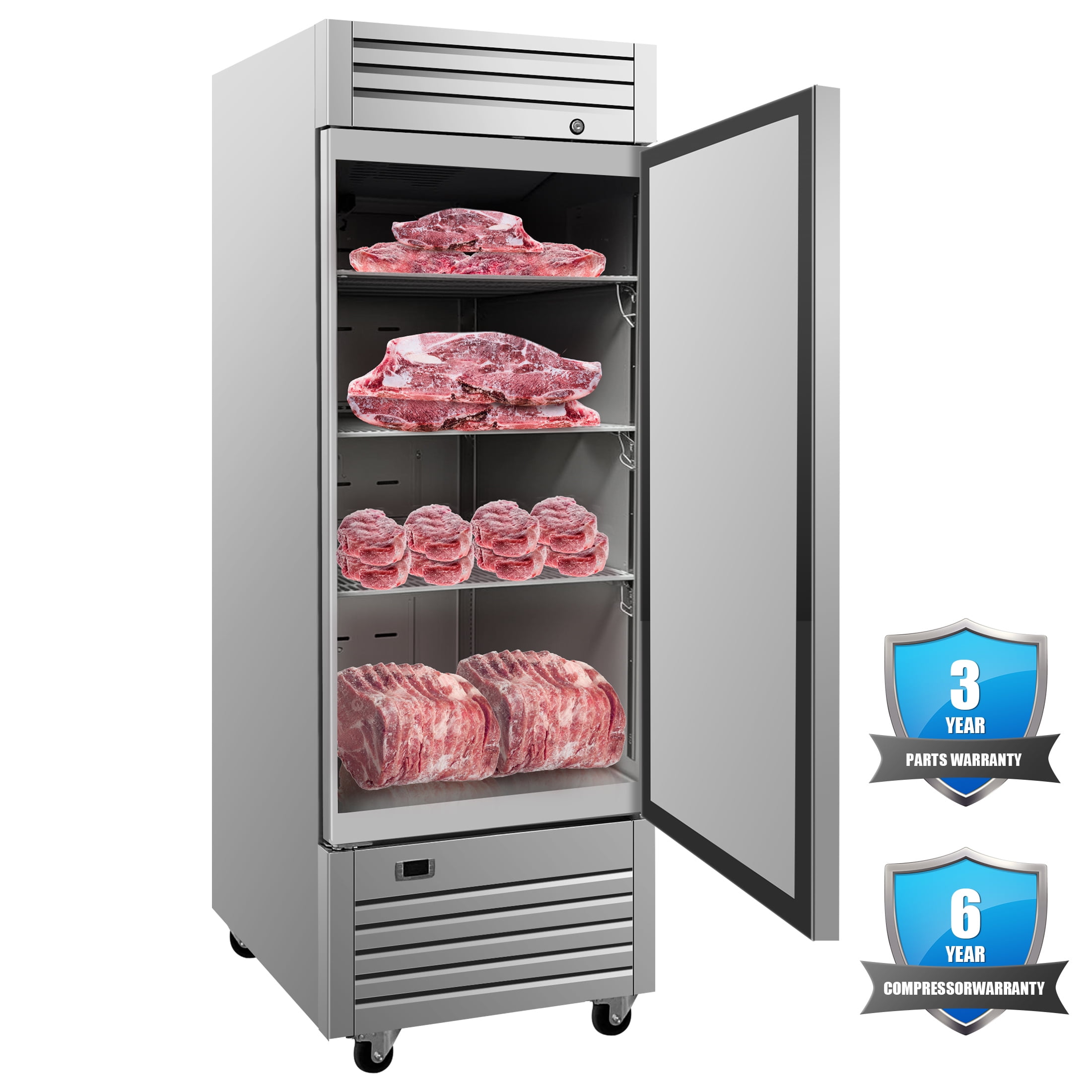 NSF Single Door Commercial Reach In Stainless Steel Freezer 18 Cu.Ft ...