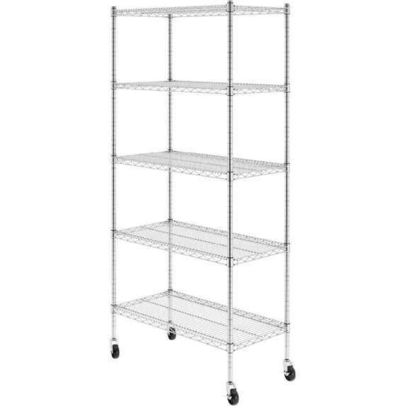 - NSF Storage Shelves, Zinc, Wire Unit with Wheels and Adjustable ...