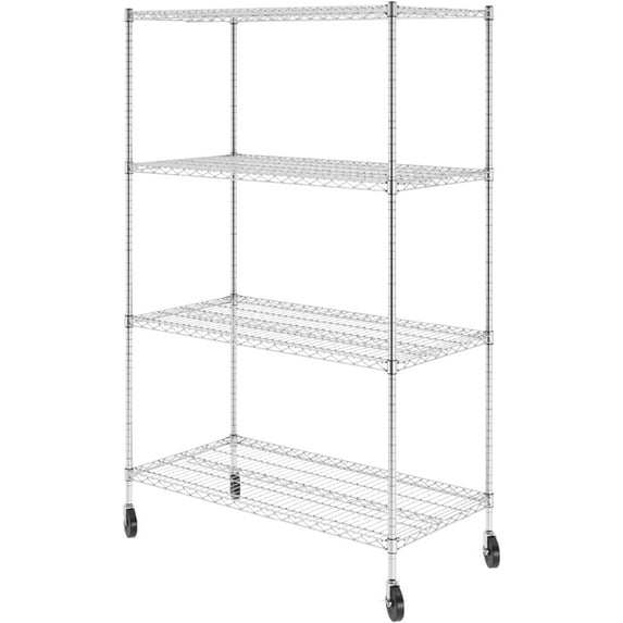 - NSF Storage Shelves, Zinc, Wire Unit with Wheels and Adjustable ...