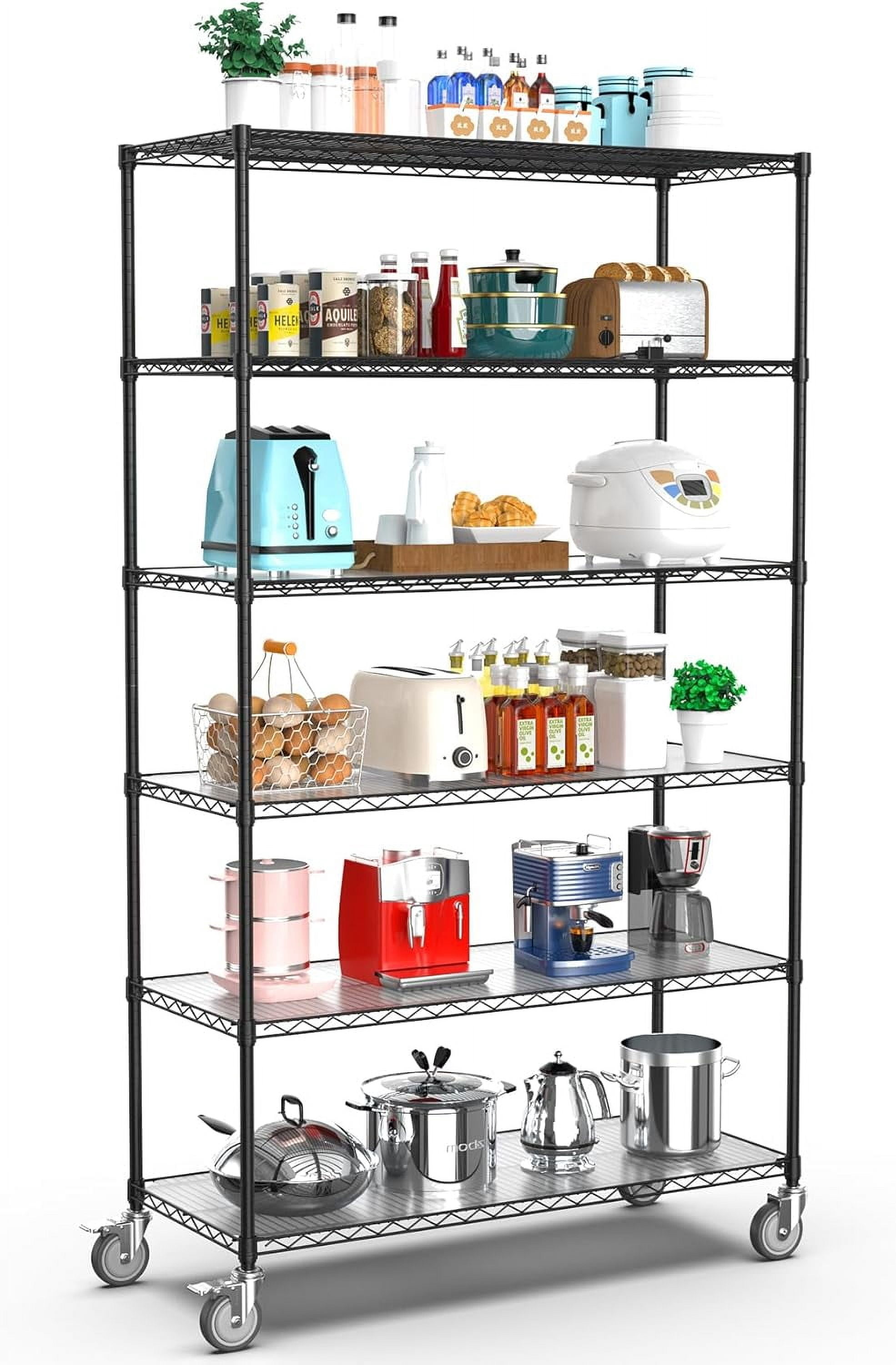NSF Wire Shelf Shelving Unit, Heavy Duty Adjustable Storage Metal Rack ...