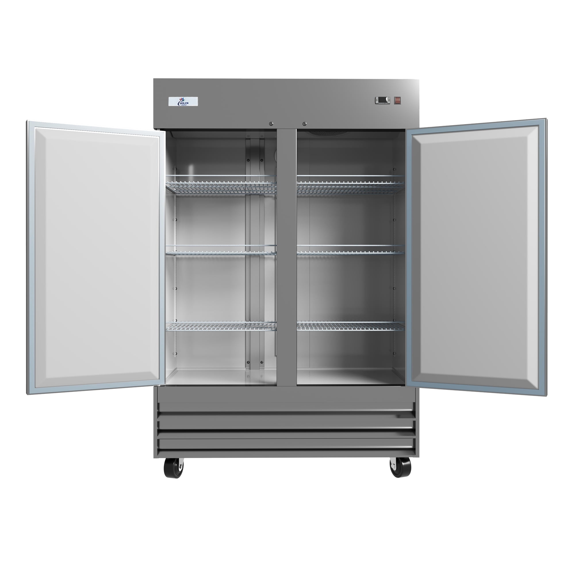 54in. 49cu.ft Commercial Reach in Freezer, Stainless Steel, Solid 2 ...