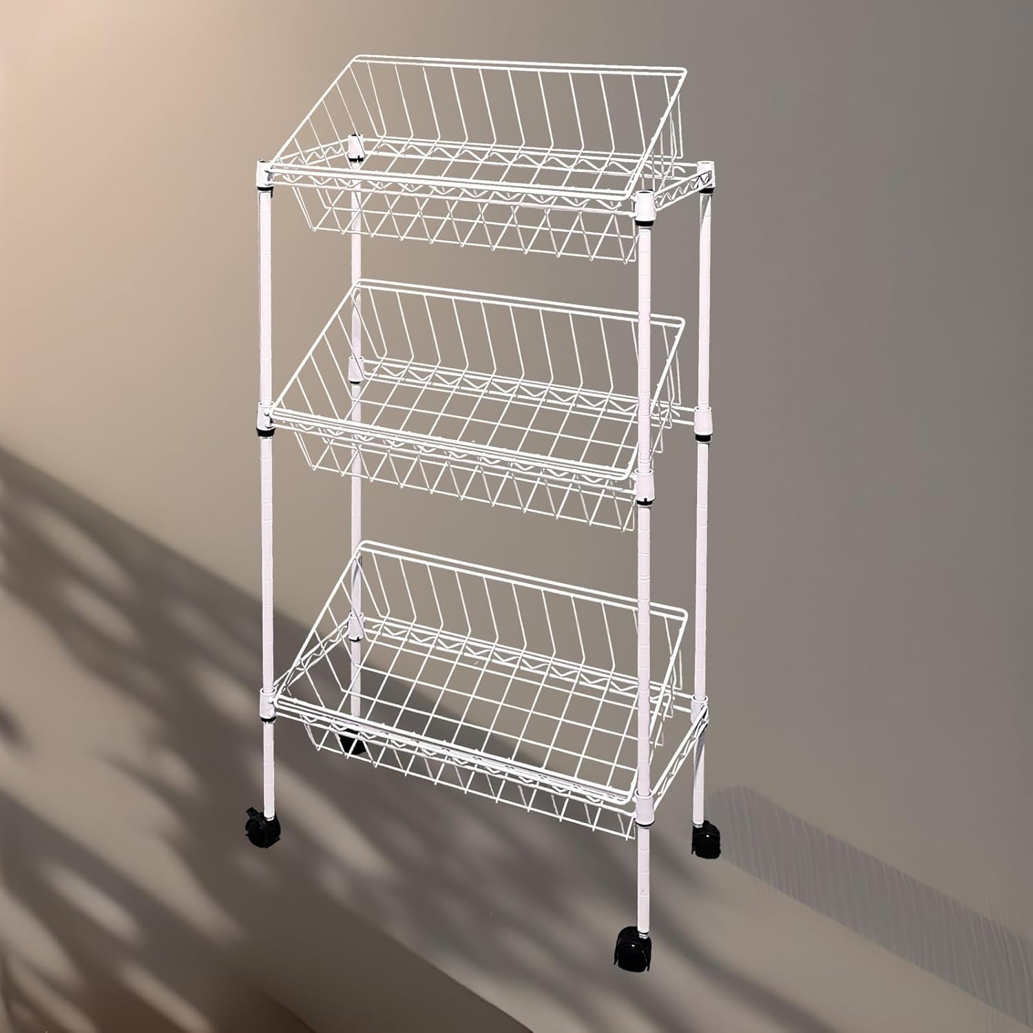NSF white 3-layer storage rack, kitchen basket rack, vegetable ...