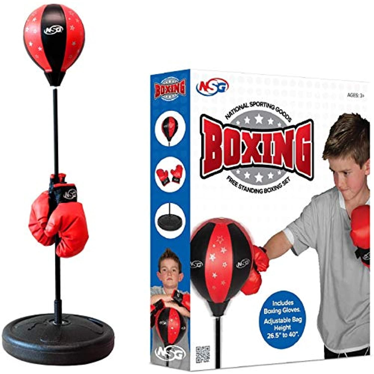 NSG Free Standing Junior Boxing Set (Black/Red) - Walmart.com