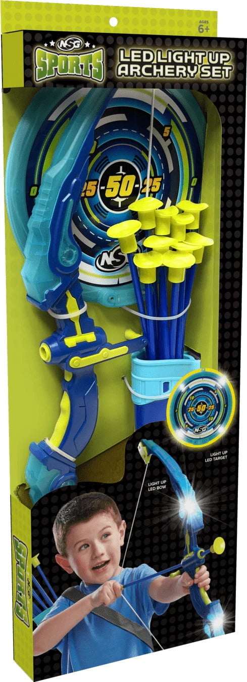 NSG LED Light Up Archery Toy Bow and Arrow Set for Boys and Girls, LED ...