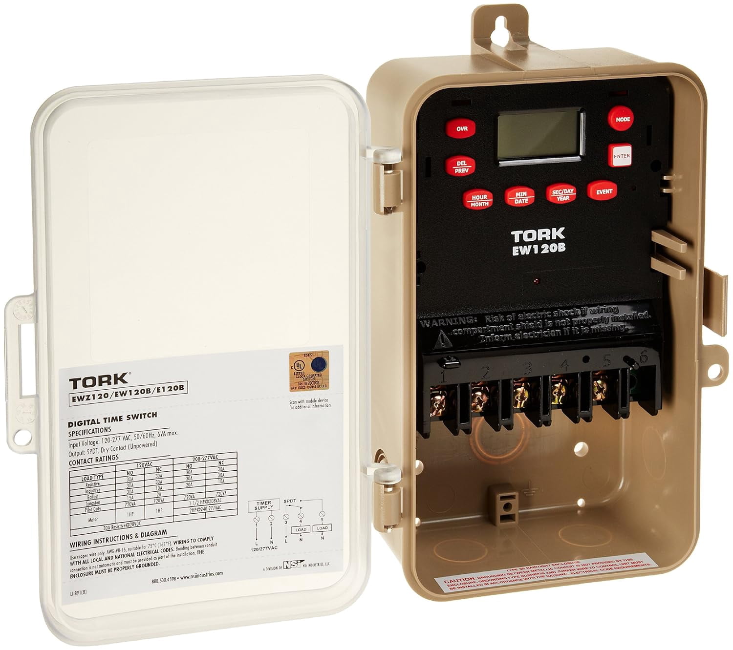 NSI EW Series Multipurpose Control 7 Day Time Switch with Plastic Cover ...
