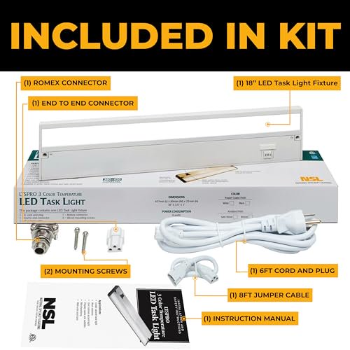 NSL LED Under Cabinet Lighting Dimmable Hardwired or Plugged-in ...