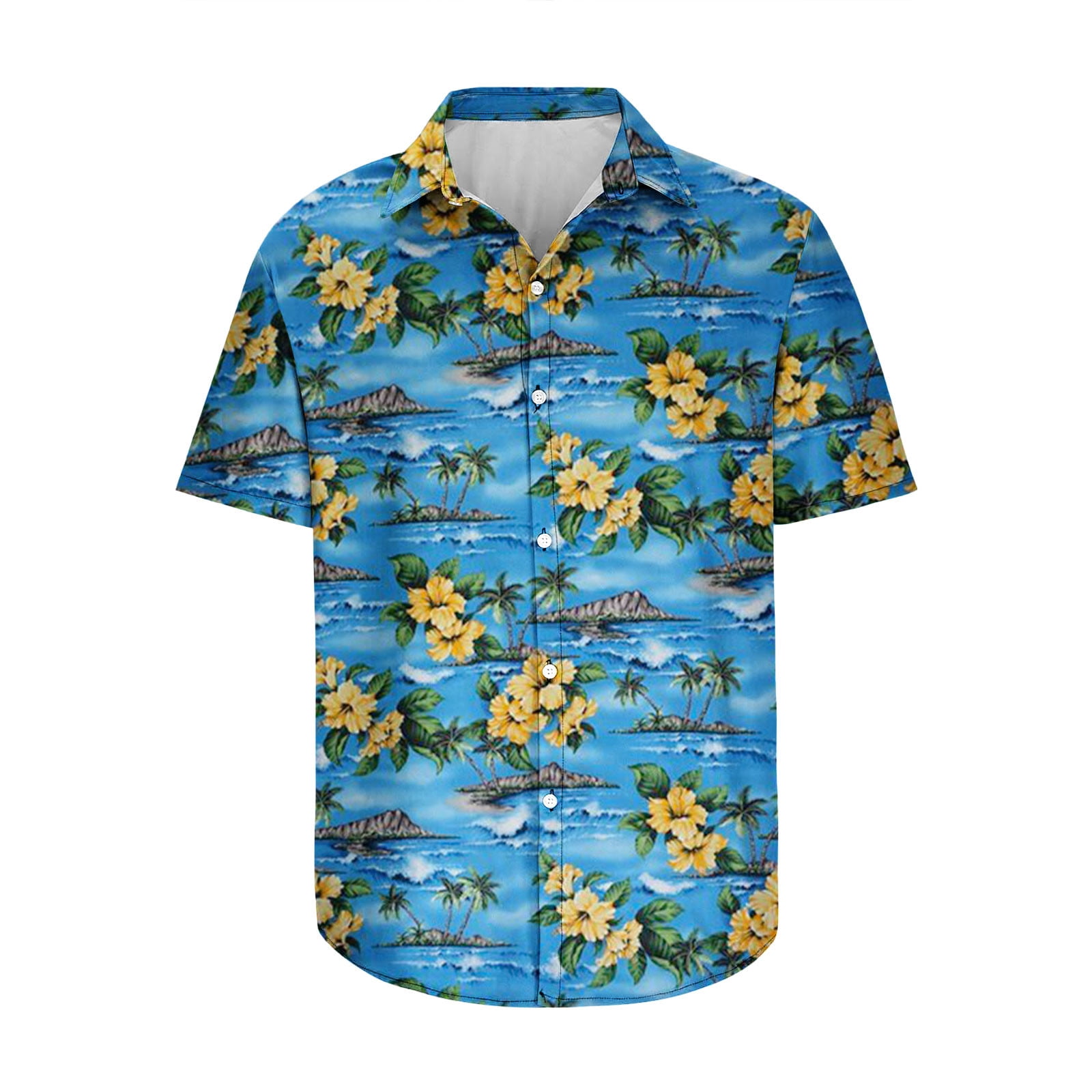 NSLGXD Casual Button Down Shirts for Men Big and Tall Summer Palm Tree ...