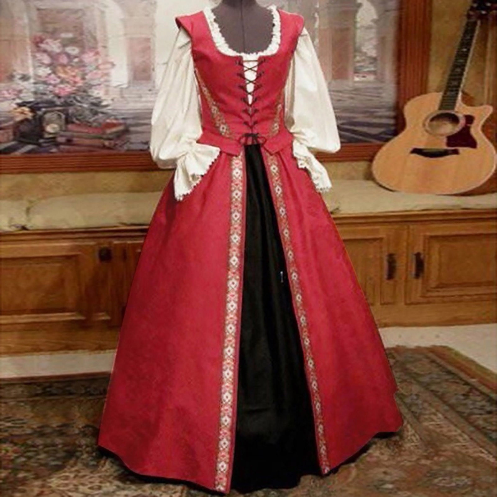 NSLGXD Medieval Dress for Women Renaissance Costume Victorian Dress ...