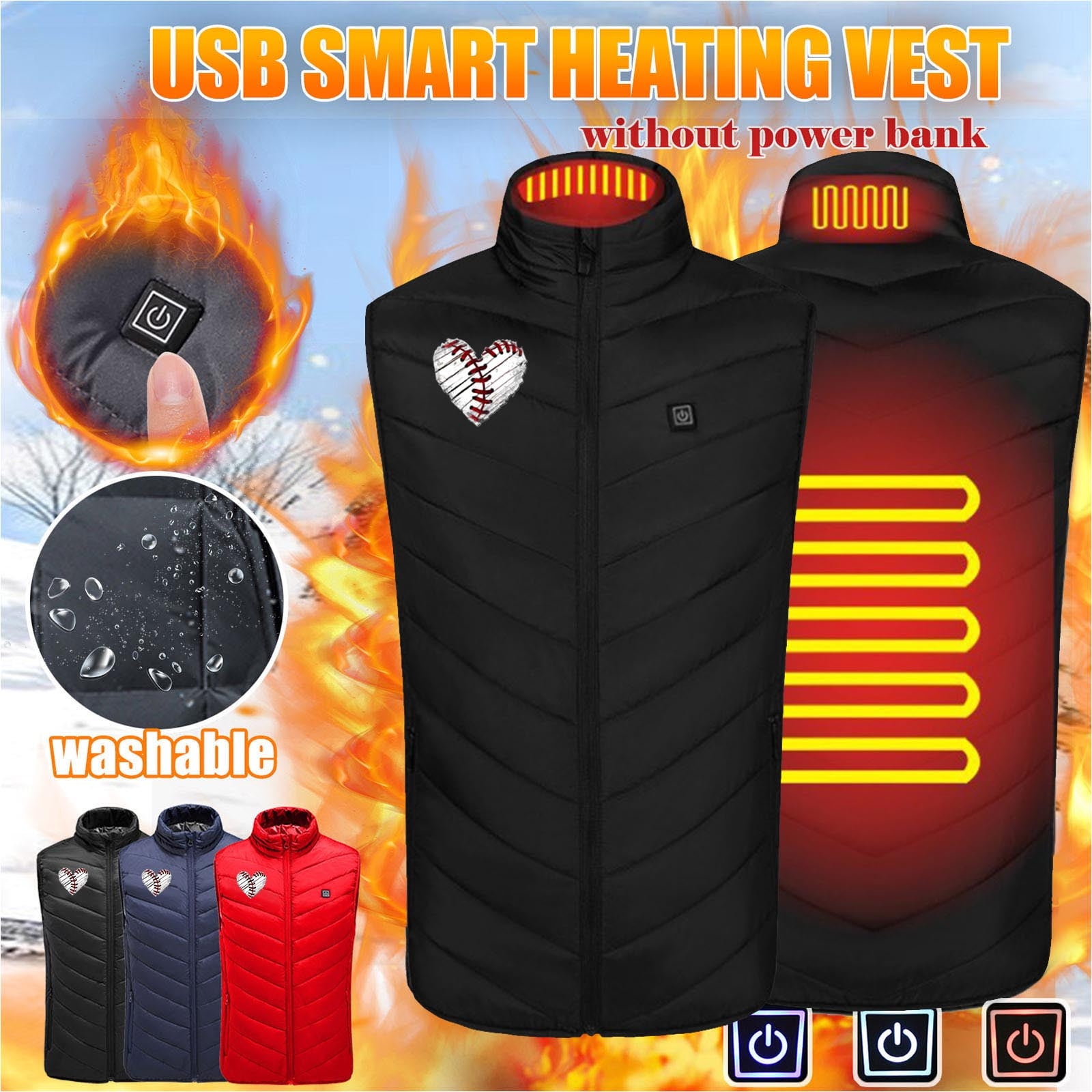 NSLGXD Men Women Heated Jackets Rechargeable Usb Heated Vest Winter ...