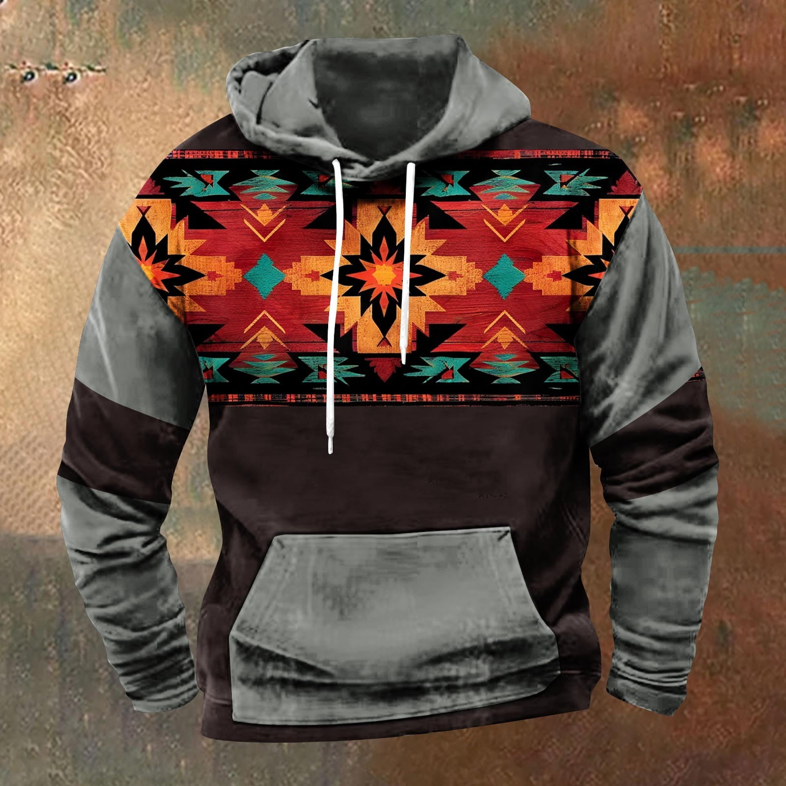 NSLGXD Men's Cowboy Hoodie Sweatshirt Vintage Western Hoodies for Men ...