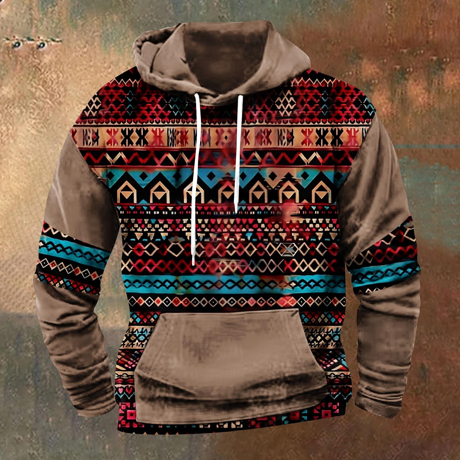 NSLGXD Men's Western Aztec Sweatshirts Ethnic Print Retro Graphic ...