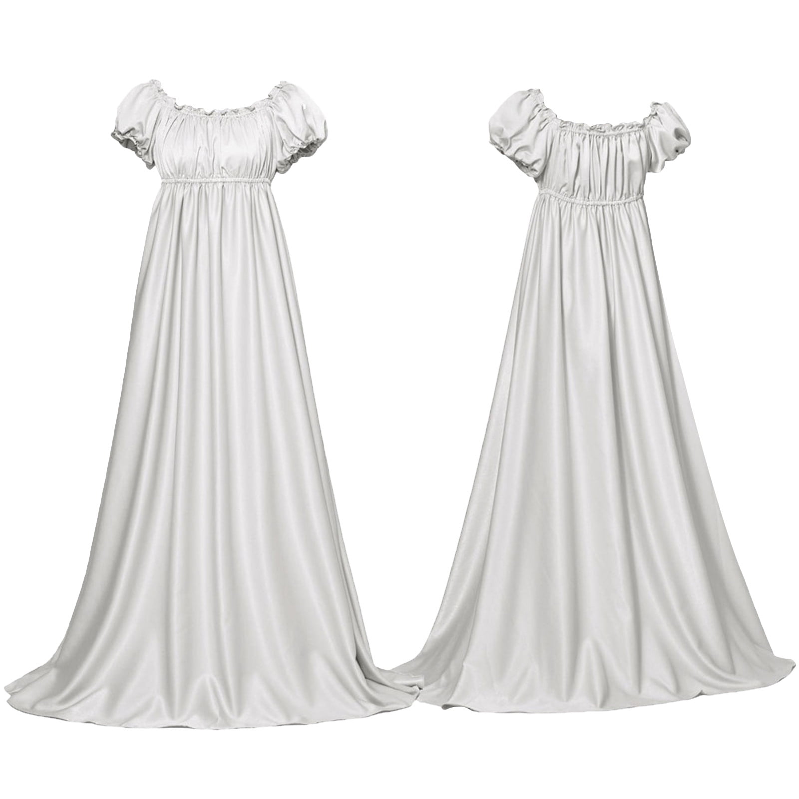 NSLGXD Regency Victorian Tea Party Gown Empire Waist Dress Boat Neck ...