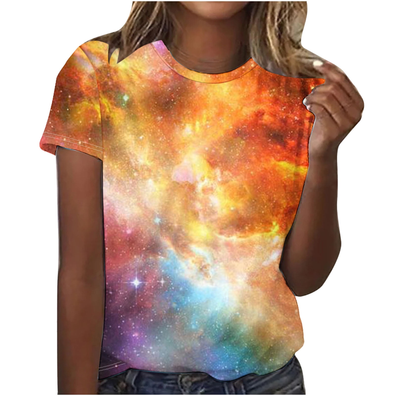 NSLGXD Stars Astronomy Gift T Shirt Womens Space Nebula Shirts 3D ...