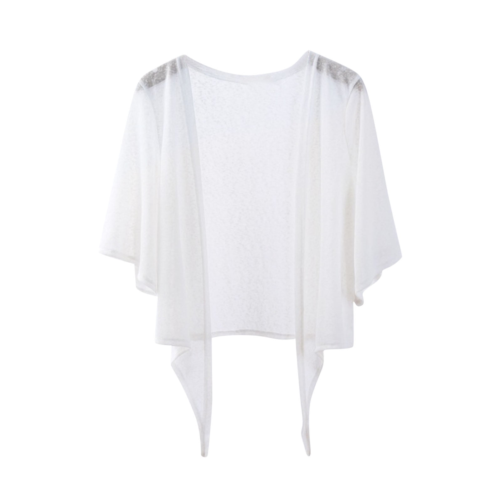 NSLGXD Women's Tie Front Shrug Short Sleeve Bolero Sheer Shrugs ...
