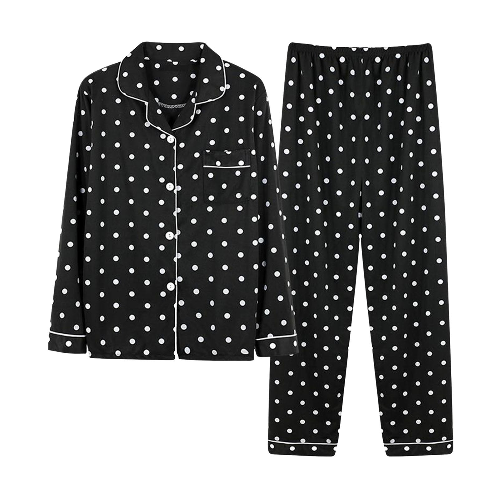 NSLGXD Womens Pajamas Sets Trendy Polka Dot Print Pjs Two Piece Sets ...