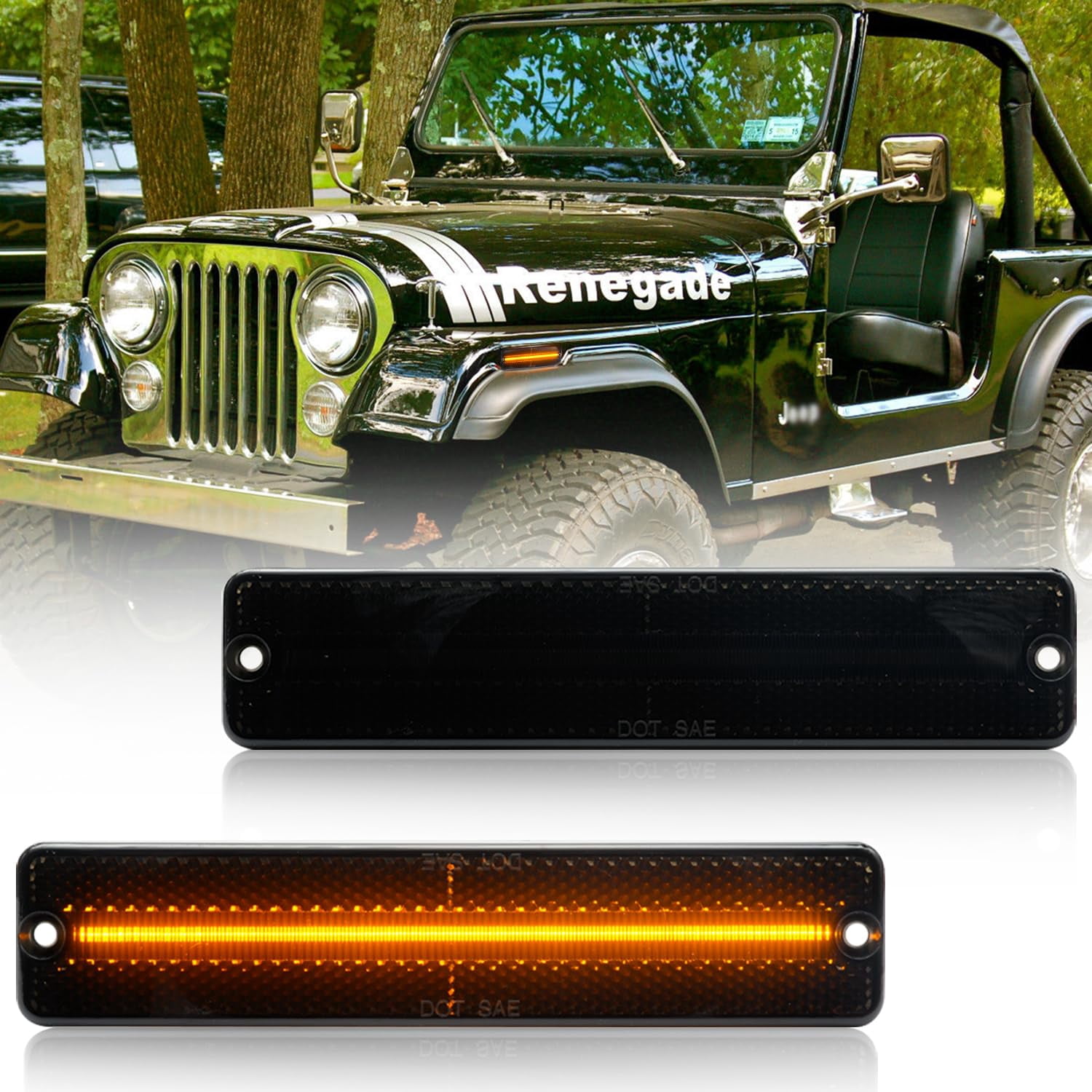 NSLUMO Amber Led Side DHF10 Marker Lights Replacement for 1972-1986 J ...