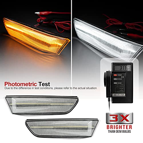 NSLUMO Amber White Switchback Led Side Marker Lights for 2003-2007 Infiniti G35 Coupe Skyline ...