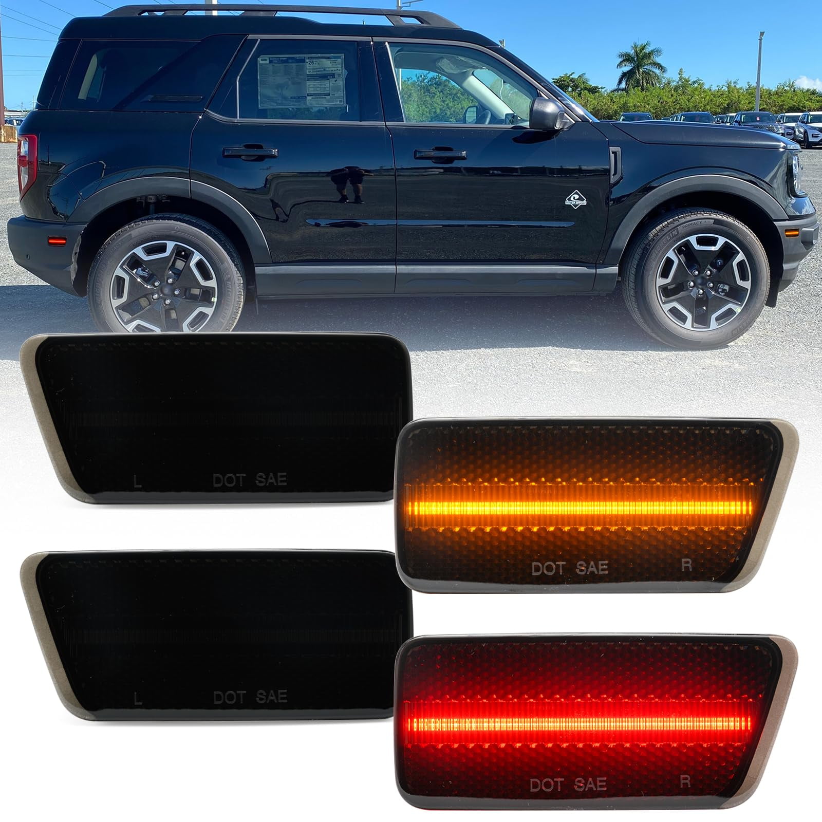 NSLUMO Led Side Marker Lights Replacement for 2021 2022 2023 Ford ...