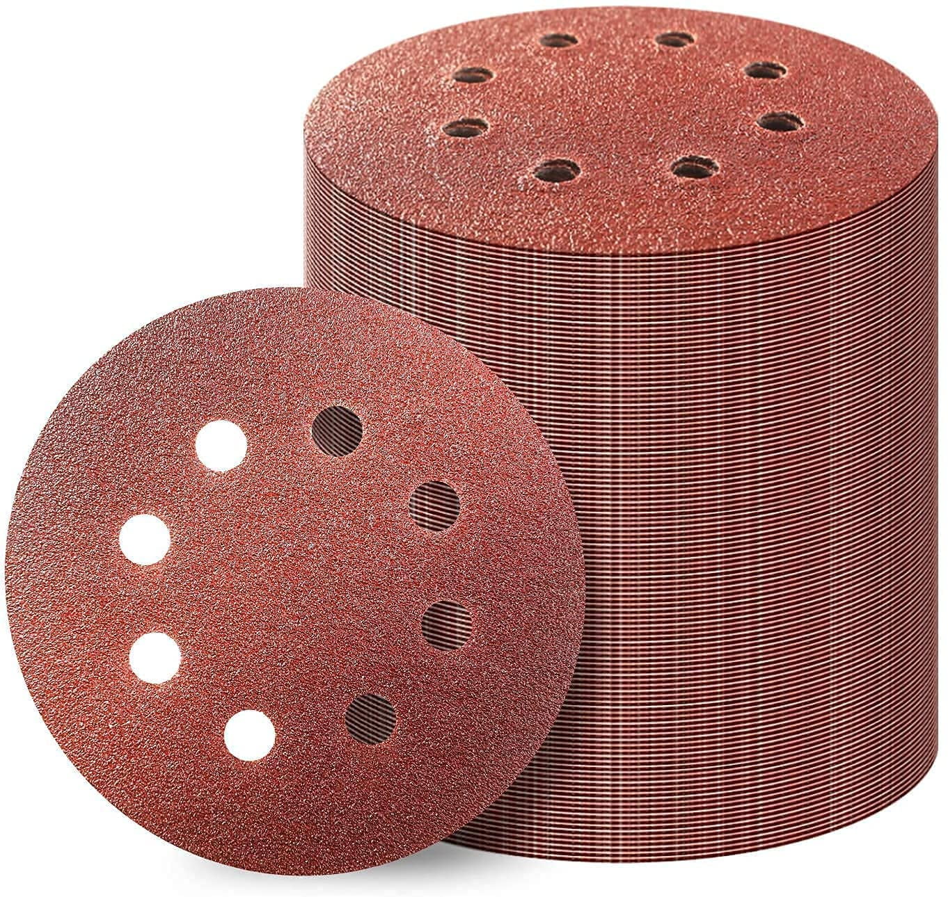 NSN Japanese Grit High 5 Inch Sanding Discs 8 Holes Hook and Loop Sandpaper Random Orbital ...