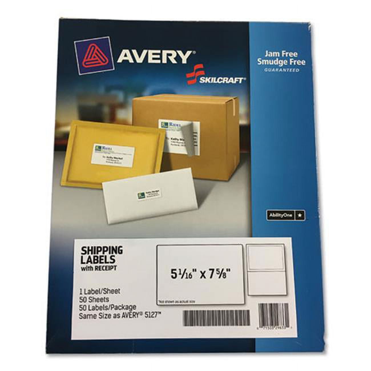 NSN Skilcraft Shipping Label with Paper Receipt - 1500 Labels - Walmart.com