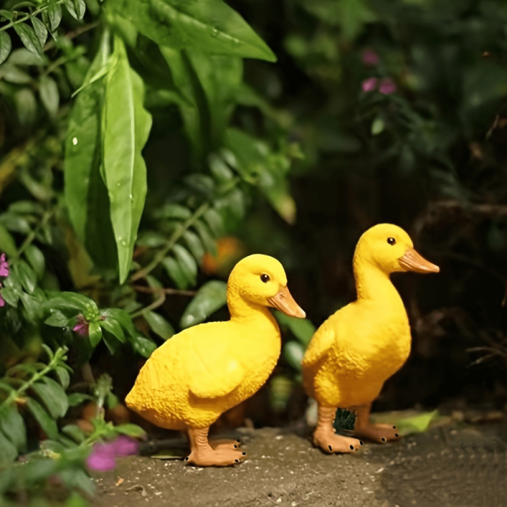 NSXXKJ 2pcs Cute Little Yellow Duck, Resin Duck Doll, Garden Decor ...