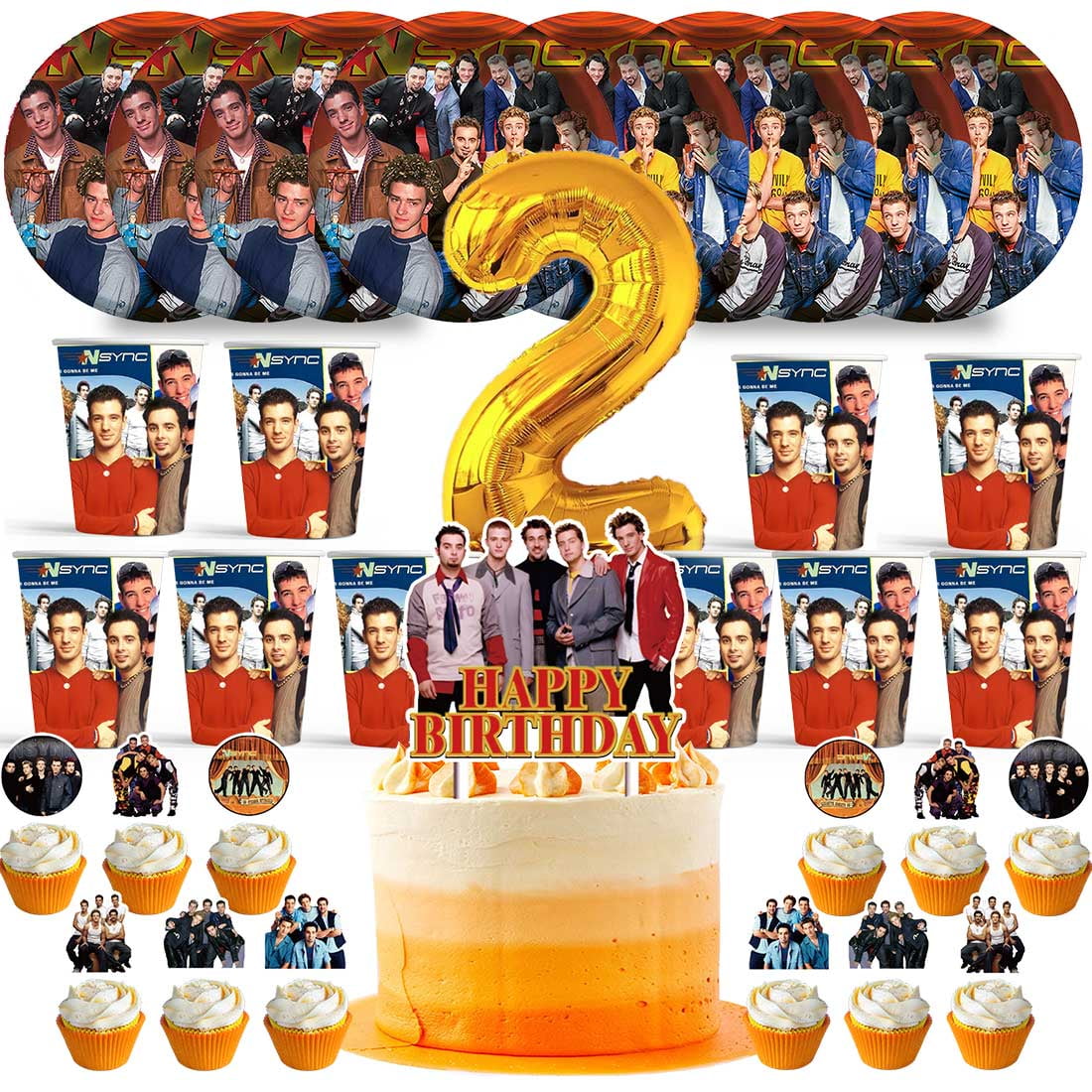 NSYNC Birthday 2nd Cups Party Supplies Plates Fans Decorations Cake ...