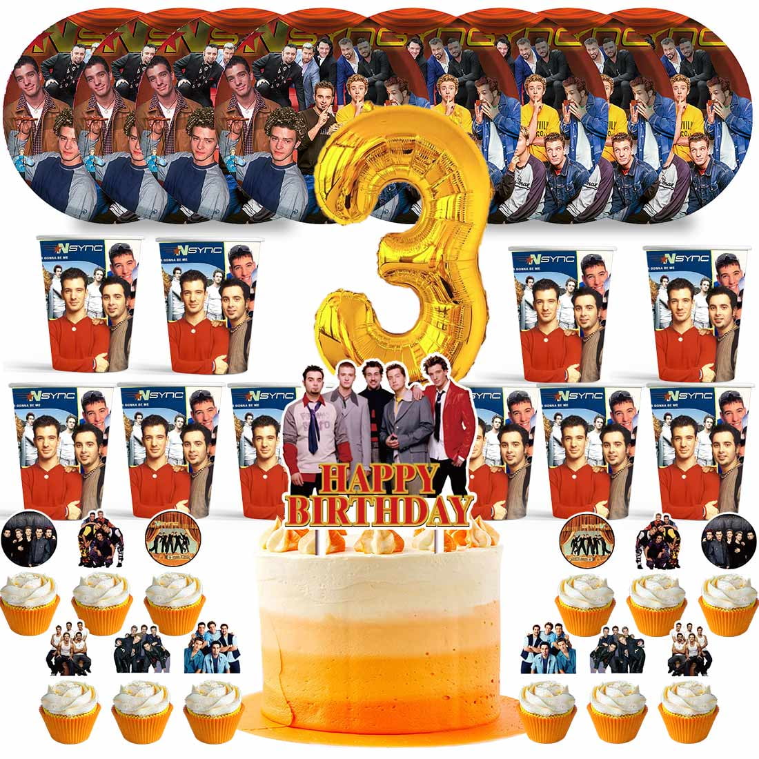 NSYNC Birthday 3rd Cups Party Supplies Plates Fans Decorations Cake ...