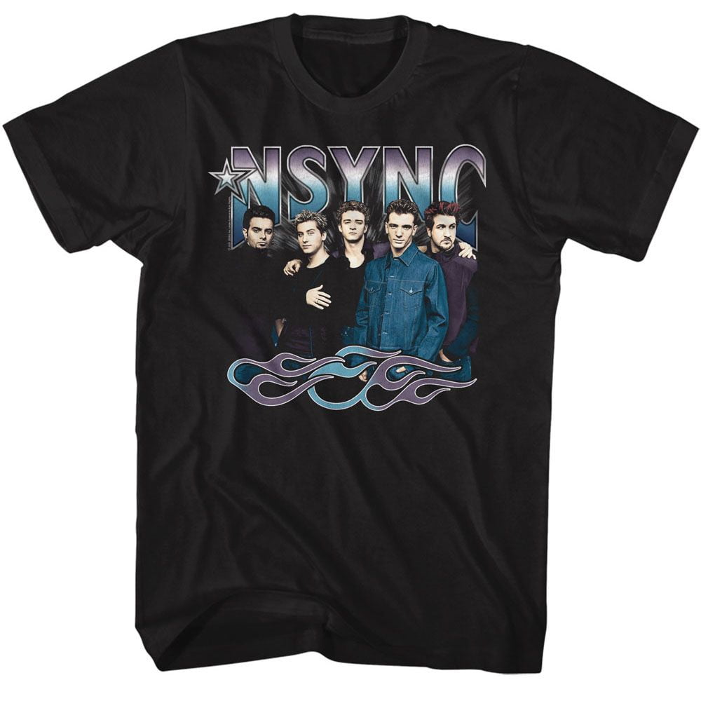 NSYNC Cool Tones And Flames Black Adult T-Shirt 4Xt - Walmart.com