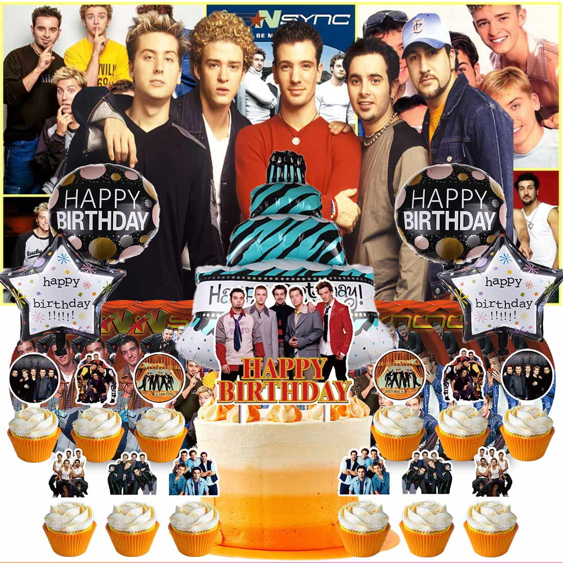 NSYNC Supplies Plates Decoration Backdrop Banner Birthday Decor ...