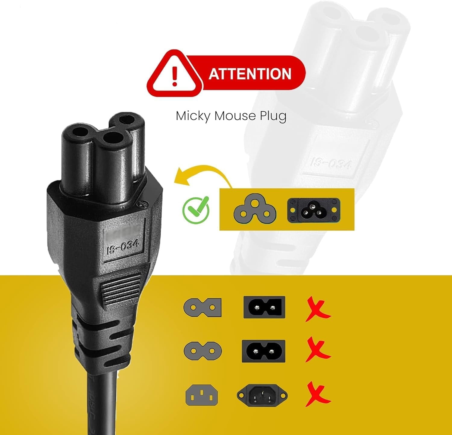 NSZDKBDT-(2-Pack) 3 Prong Power Cord 15ft. Replacement AC Power Cable ...