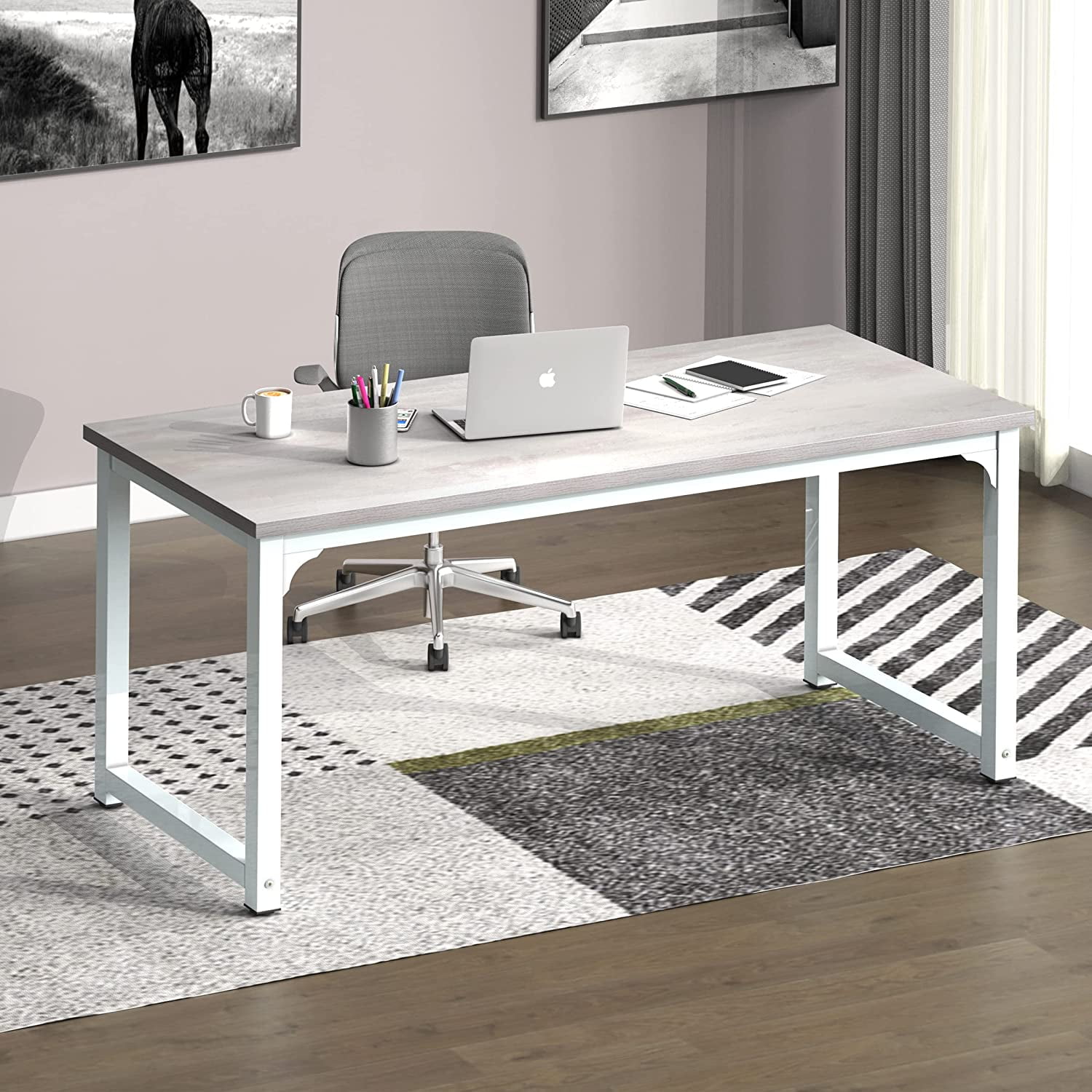 NSdirect 63" Large Computer Desk,Modern Simple Style PC Table Office ...