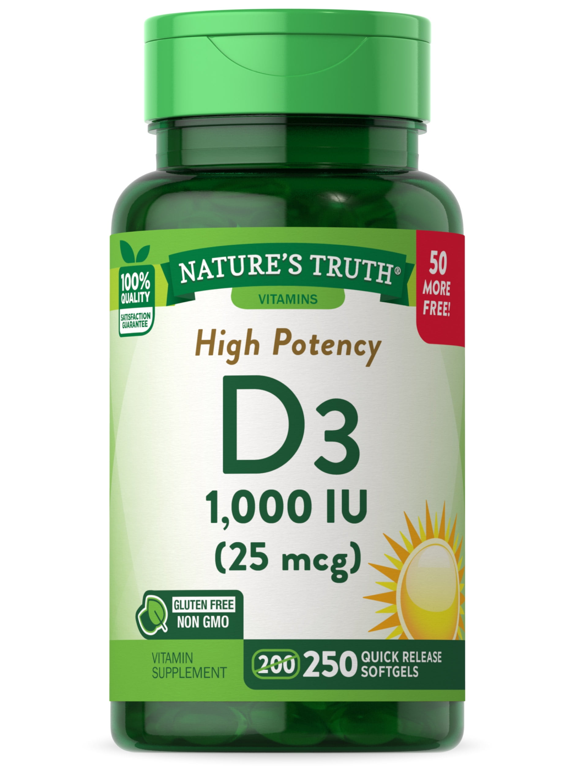 D3 1000 iu 250 Softgels | Essential Vitamin D | Value Size | Non-GMO ...