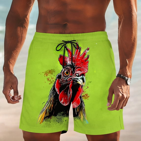 NTACZA Breathable Men Board Shorts Funny Swim Trunks Mens Graphic ...