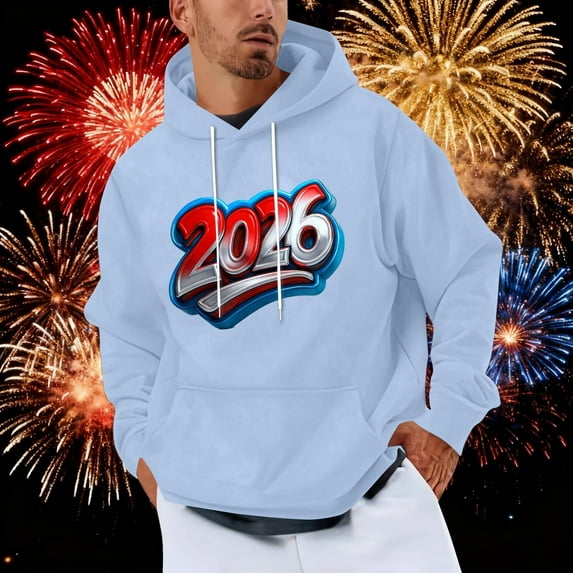 NTACZA New Years Eve Mens Big and Tall Hoodies Blue Pullover Graphic ...