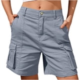 NTACZA Trendy Summer Cargo Shorts Multi‑Pocket Mid Rigid Waist Button ...