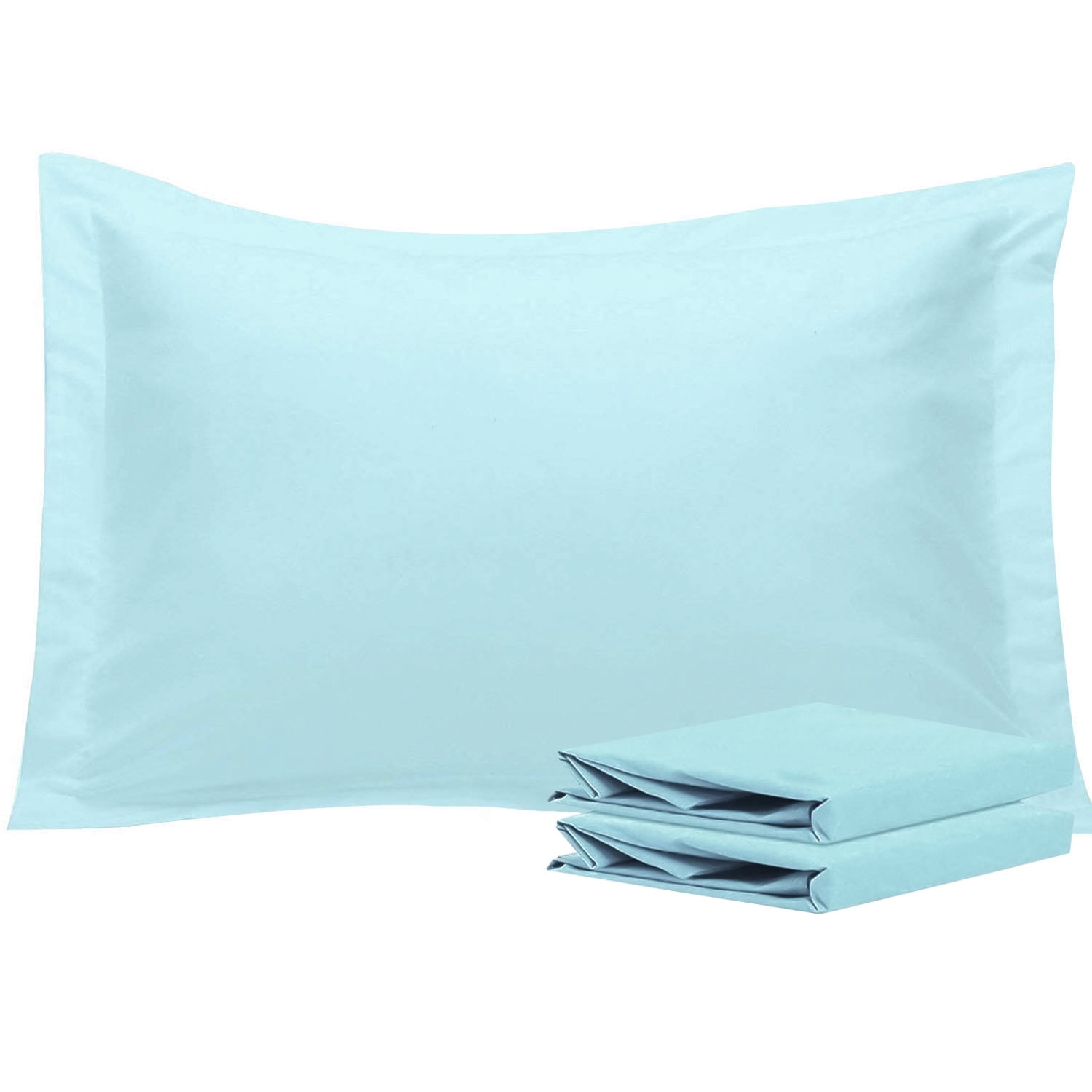 NT Bay 2 Pack Pillow Sham, 20"x26", Microfiber Aqua Blue - Walmart.com