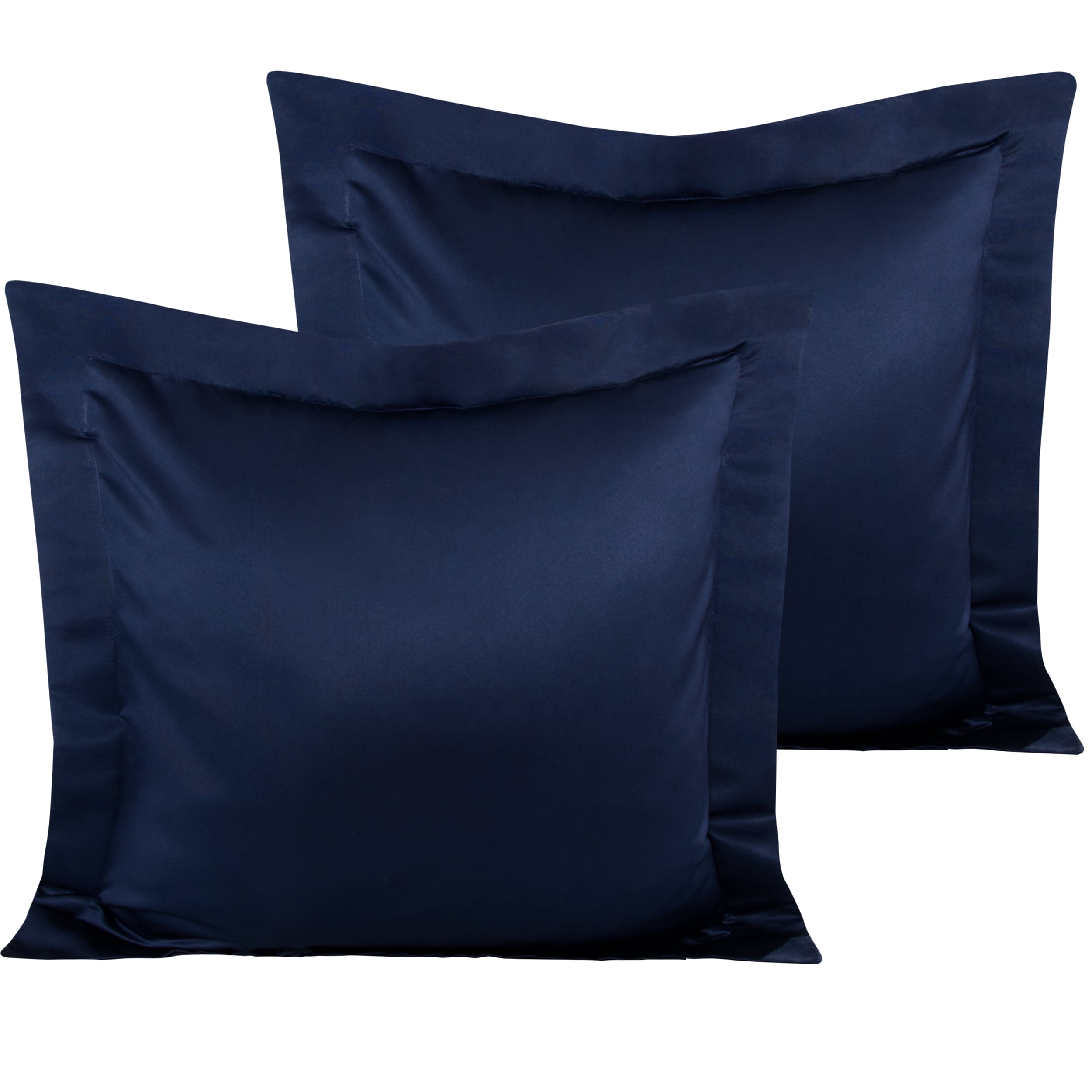 NTBAY 2 Pack Silk Satin Euro Pillow Shams, Super Soft and Cozy European ...