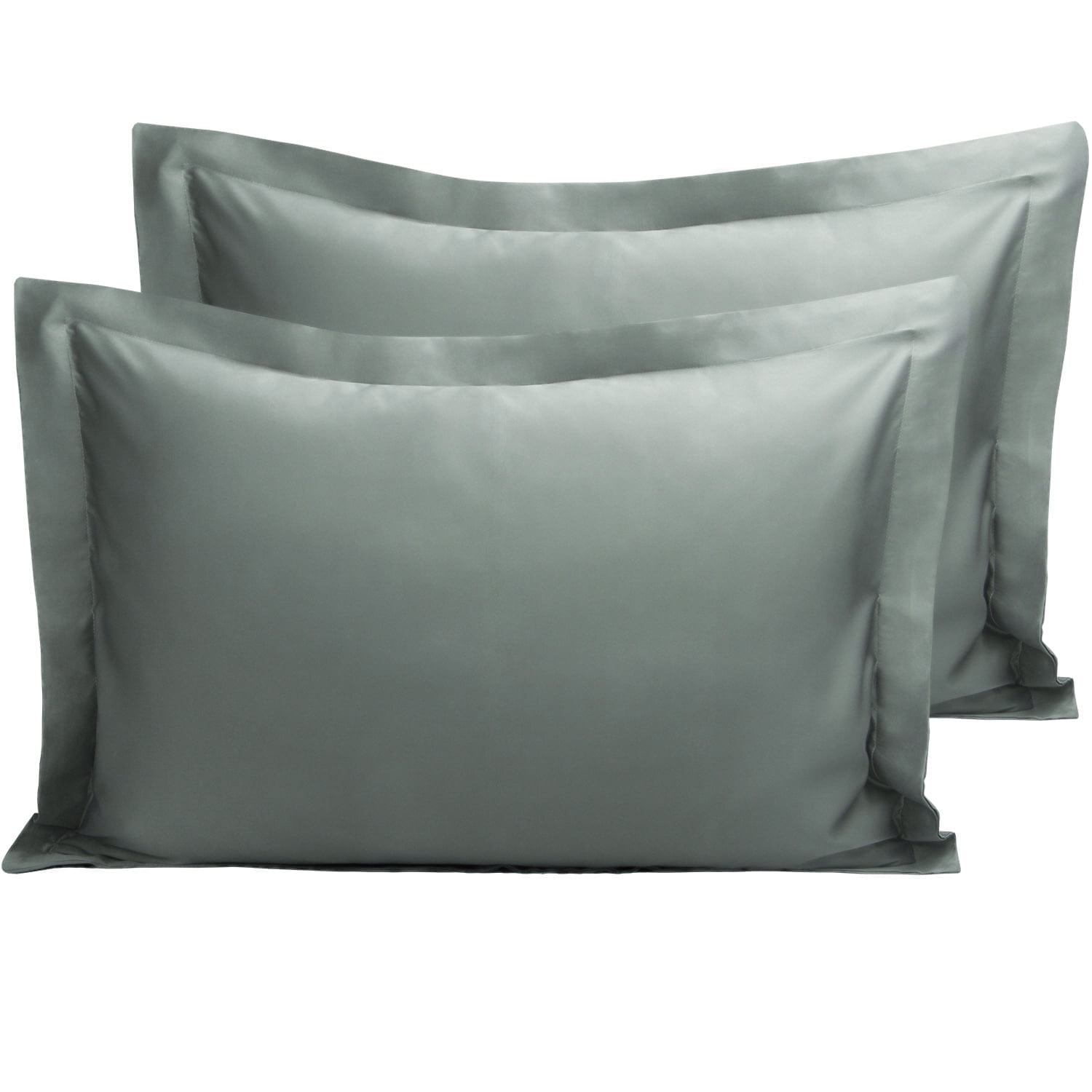 NTBAY 2 Pack Silk Satin King Pillow Shams , Oxford Pillowcases with ...
