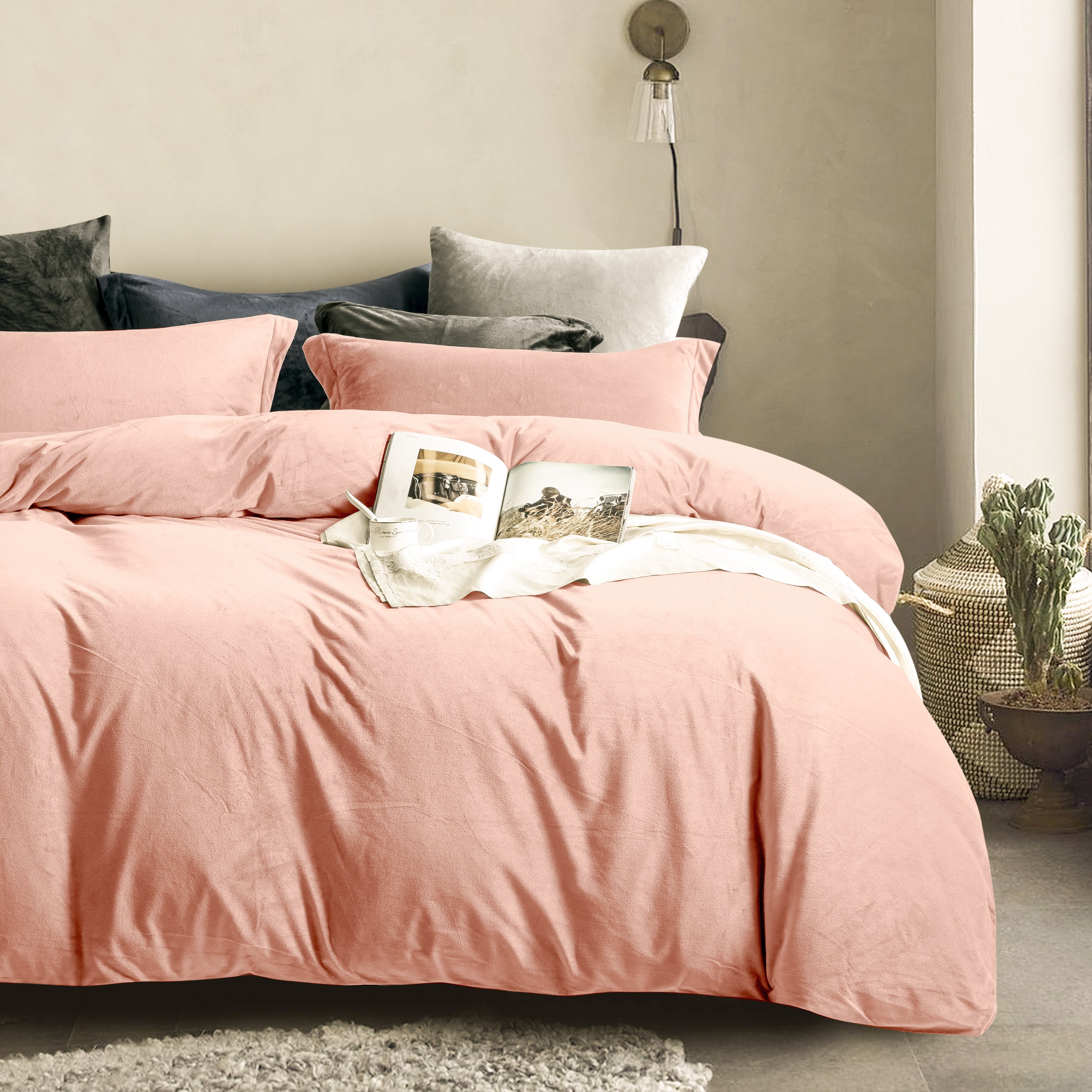 NTBAY 3 Piece Velvet Queen Duvet Cover Set with Zipper Closure and ...