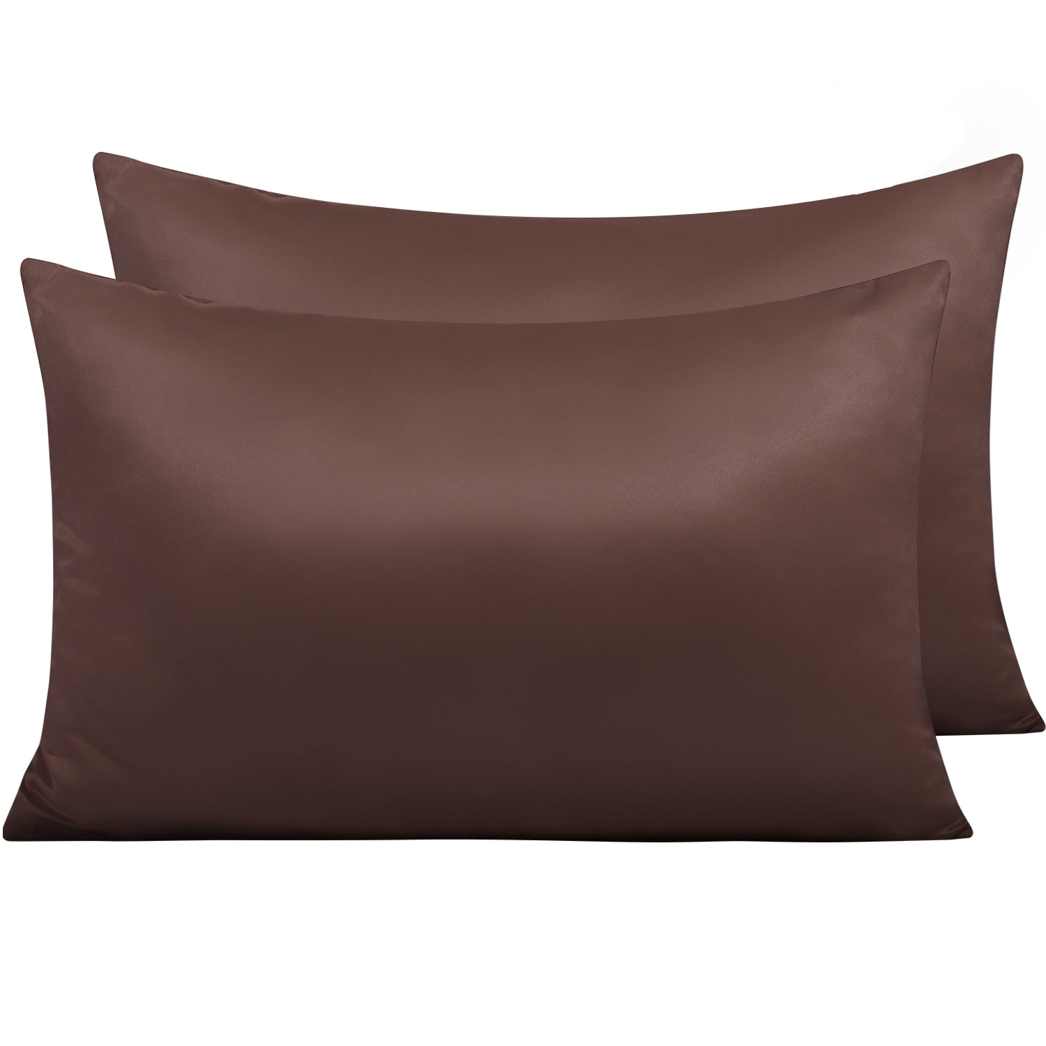 NTBAY 4 Pack Silk Satin Standard Pillowcases with Hidden Zipper, Super ...