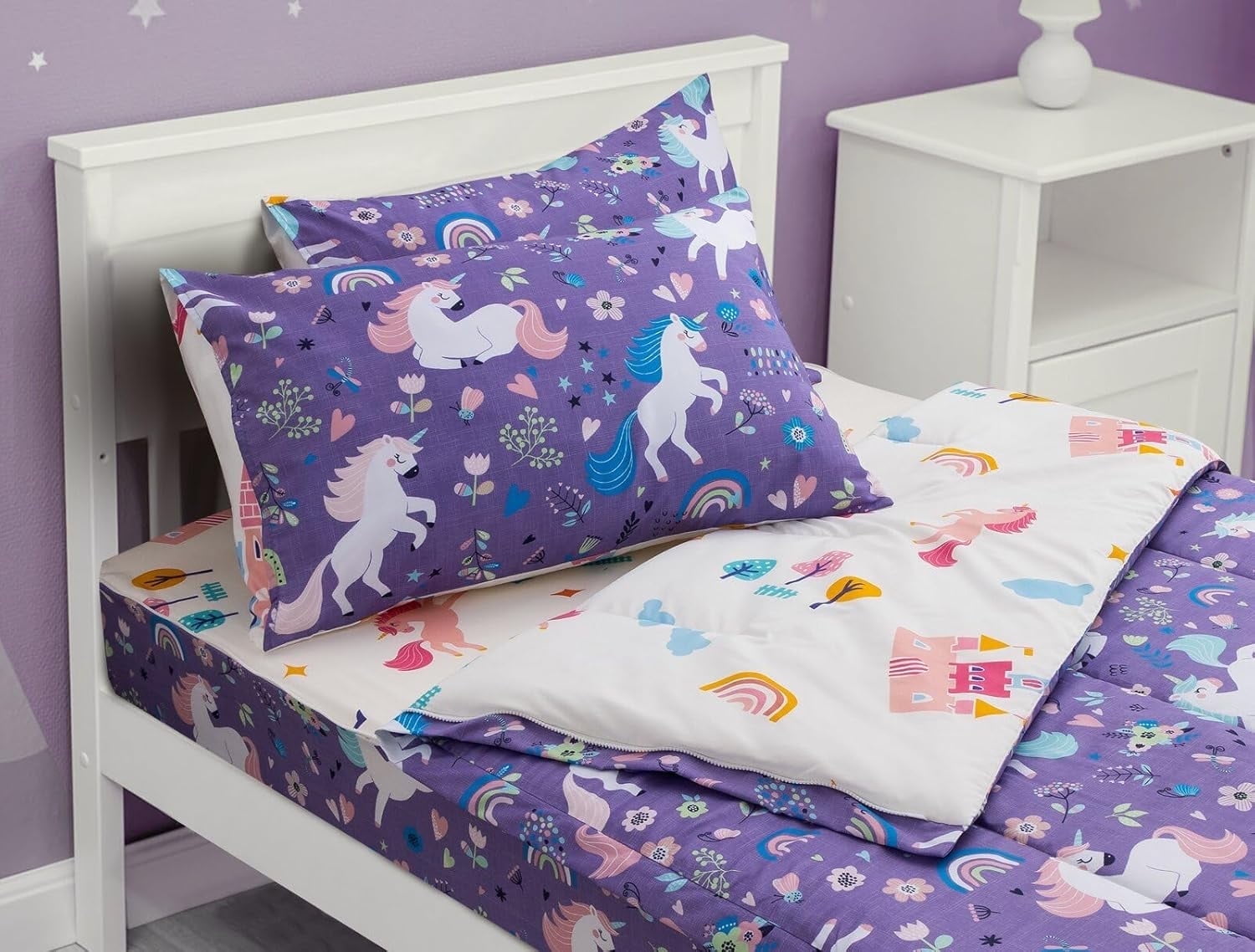 NTBED 3pcs Kids Comforter Sets Zipper Bedding Set for Girls,Twin Kid ...