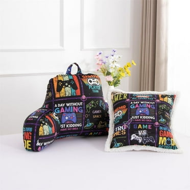 NTBED Reading Pillow Faux Fur Bed Wedge Standard Bedrest Backrest with ...