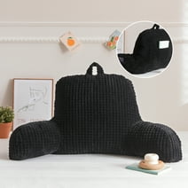 NTBED Reading Pillow Faux Fur Bed Wedge Standard Bedrest Backrest with Arms Back Support Ivory ...