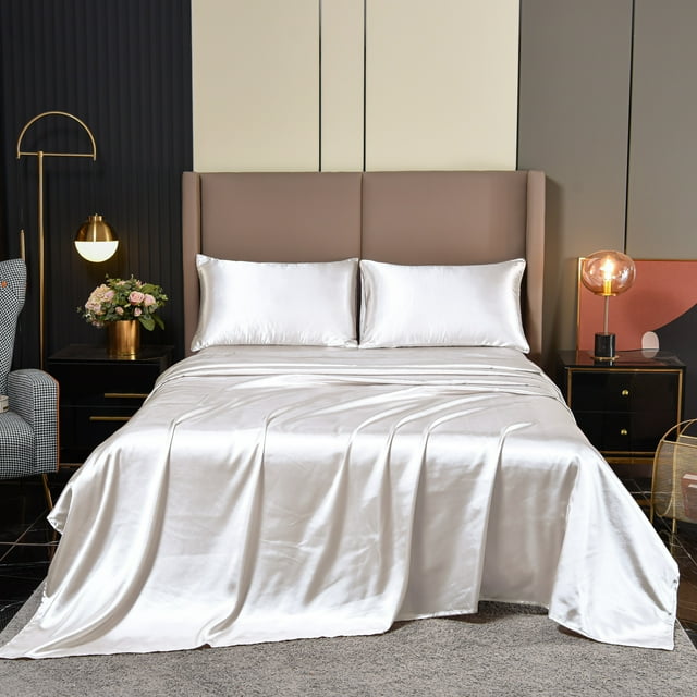 Ntbed Full Size Luxury Satin Sheets Set 1800 Thread Count Microfiber